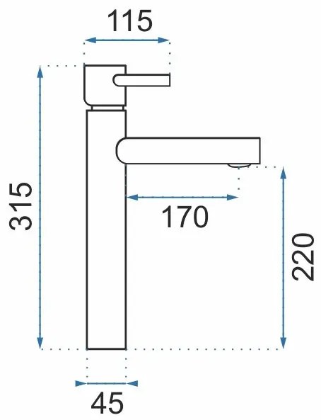 Umyvadlová baterie REA TESS vysoká černá mat
