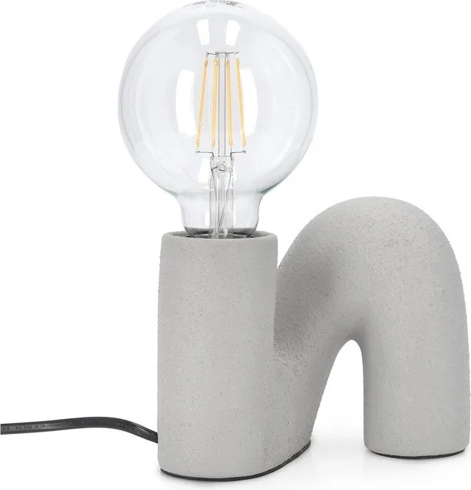 Šedá keramická stolní lampa se skleněným stínidlem (výška 12,5 cm) Jael – Yes Everyday