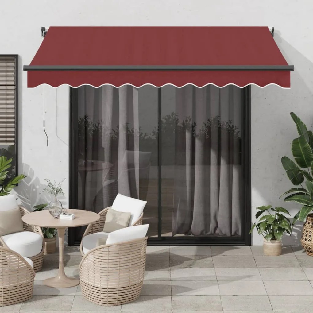 Automatická zatahovací markýza s LED burgundská 350 x 250 cm 3310185