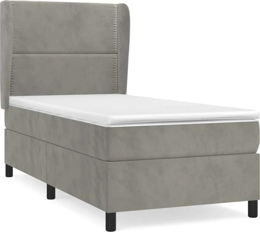 vidaXL Box spring postel s matrací 90x200 cm samet [3129129] Barva: Černá