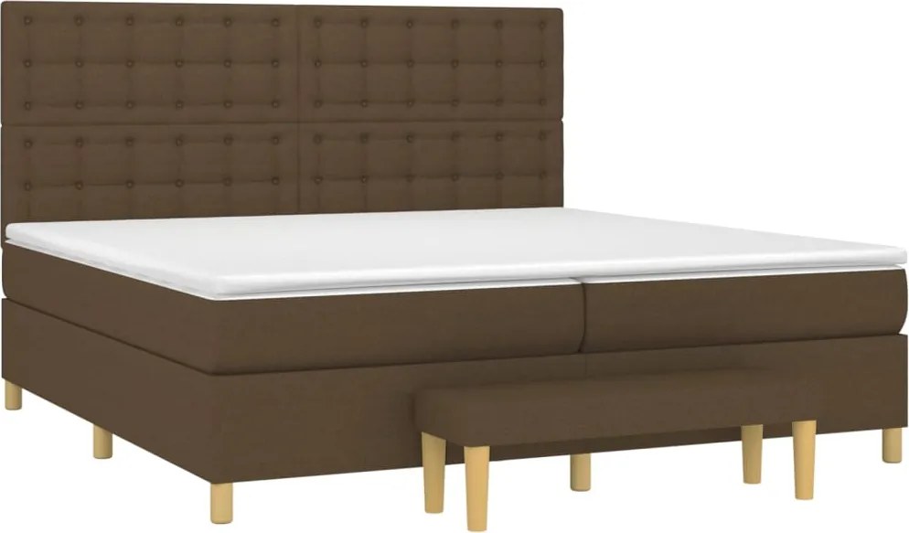 Box spring postel s matrací tmavě hnědá 200x200 cm textil 3137504