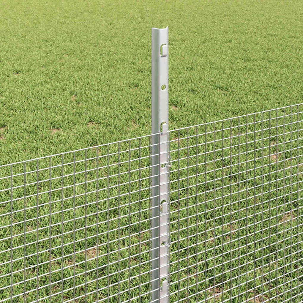 Svařovaná drátěná plotovina s tyčkami 10 x 0,5 m Stříbrná 3336313