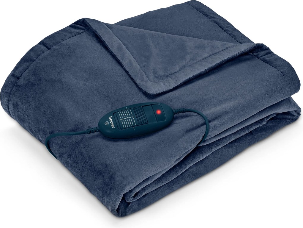 Vyhřívaná deka Beurer - barva: modrá