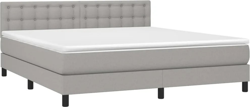 Box spring postel s matrací světle šedá 160 x 200 cm textil 3140385