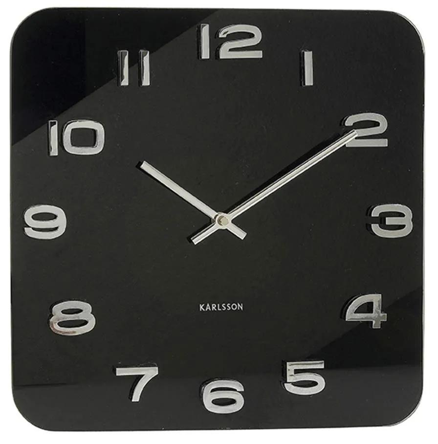 KARLSSON Nástěnné hodiny Vintage – černé 35 × 35 cm