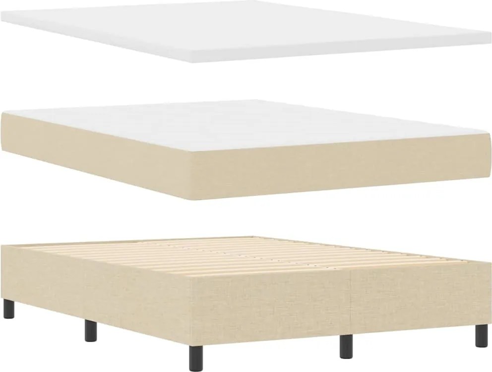 Postel s boxspringem s čelo Krémová 160 x 200 cm textil 3344084