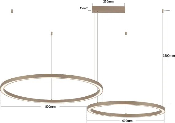 Brilagi - LED Stmívatelný lustr na lanku PORTOFINO LED/98W/230V béžová + DO