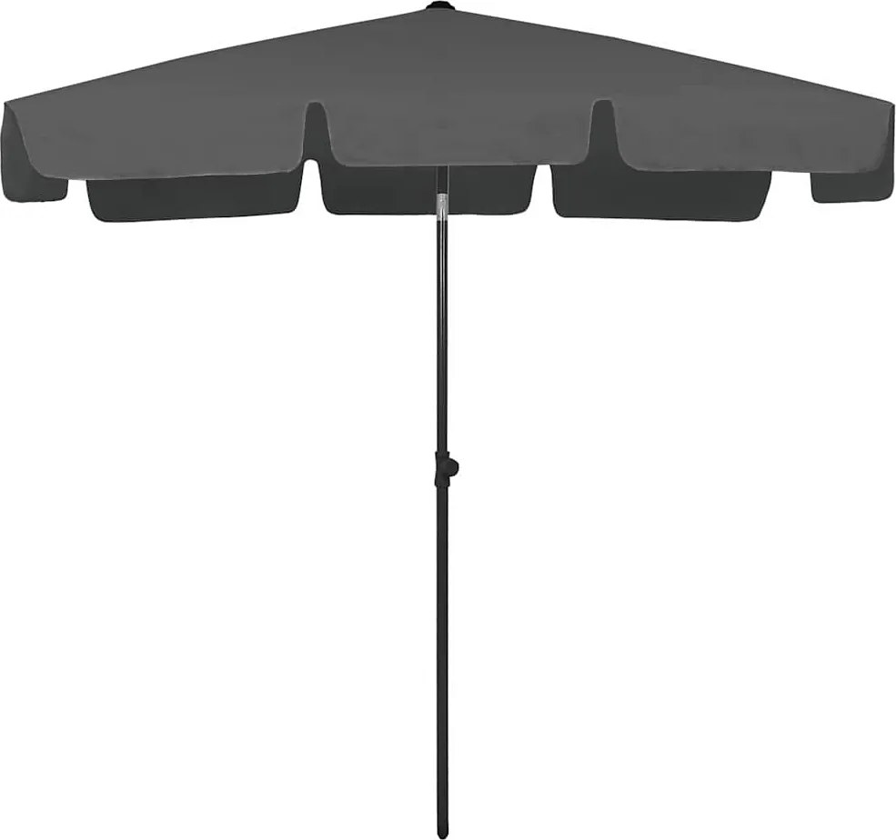 Plážový slunečník antracitový 200 x 125 cm 314729