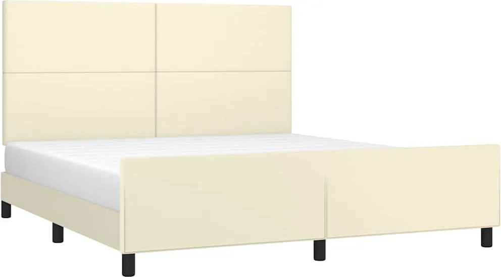 Rám postele s čelem krémový 160x200 cm umělá kůže 3125459