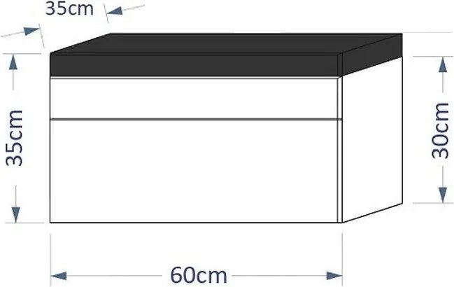 Ral Umyvadlová skříňka Mia 2 - Bílý lesk