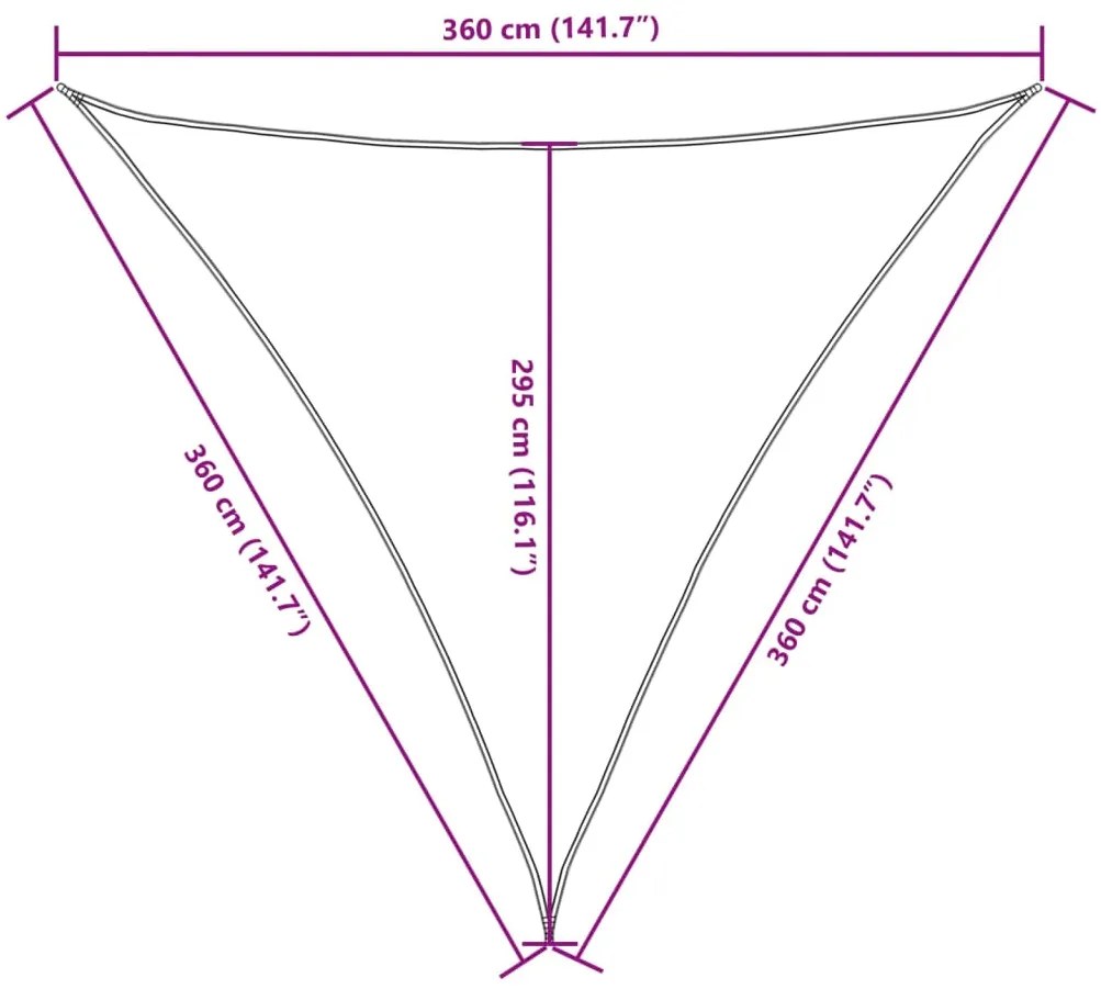 vidaXL Marketos Plachta proti slunci oxford, trojúhelník 3,6x3,6x3,6m cihlová