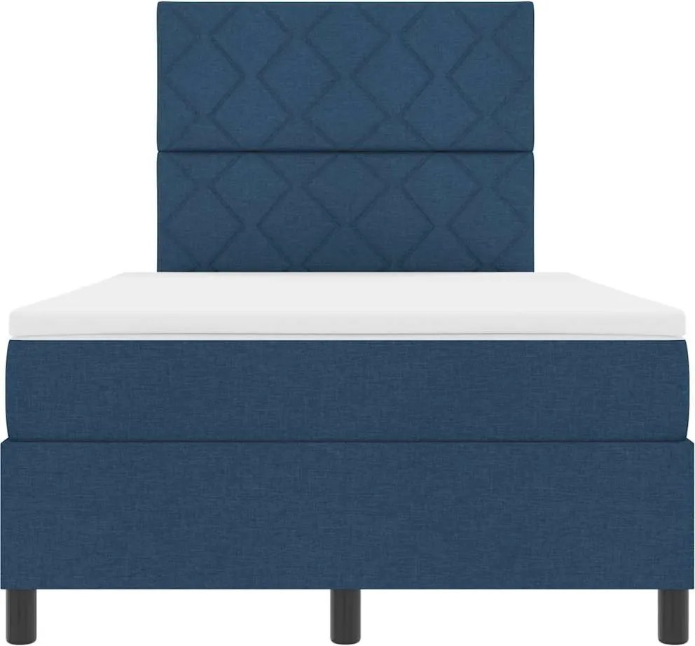 Postel s boxspringem s čelo Modrá 120 x 190 cm textil 3339454