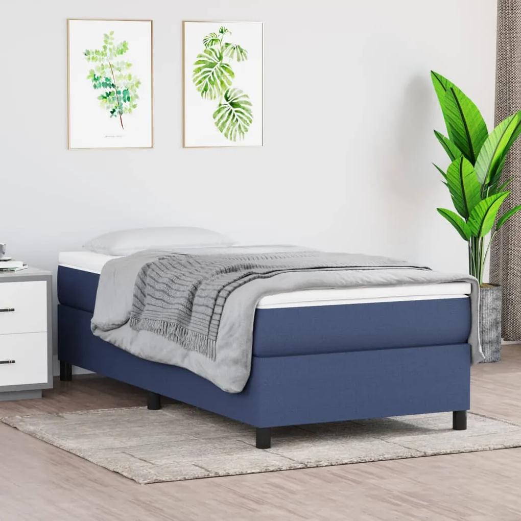 vidaXL Box spring postel modrý 90 x 190 cm textil