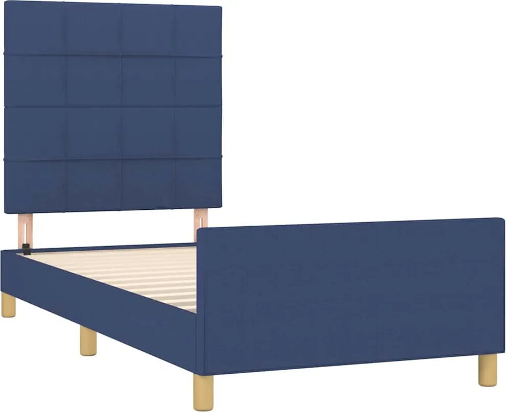 Rám postele bez matrací modrá 90x200 cm textil 3125031