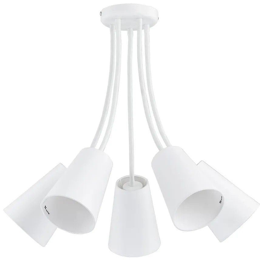 TK Lighting Lustr na tyči WIRE WHITE 5xE27/60W/230V TK2098