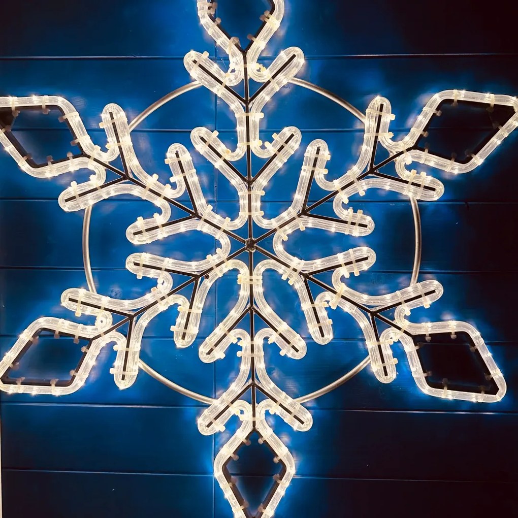 Easy Fix 2D LED světelná vločka XI, Ø 88 cm, teple bílá, závěsný, hliník