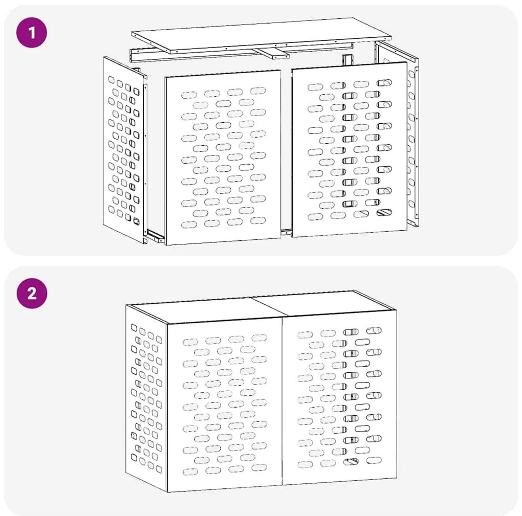 vidaXL Ochrana klimatizace Černá 100 x 50 x 70 cm Ocel