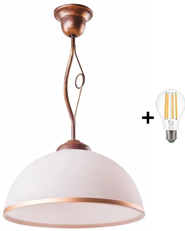 Brilagi - LED Lustr na tyči ANTICO 1xE27/60W/230V bronz patina