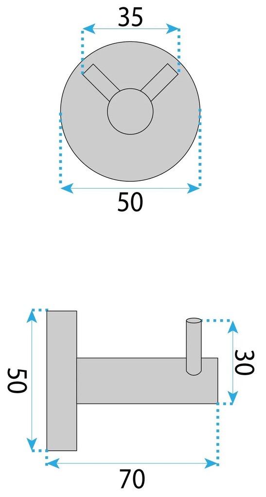 Rea Leo, koupelnový 2-háček na ručníky, zlatá lesklá, REA-88042