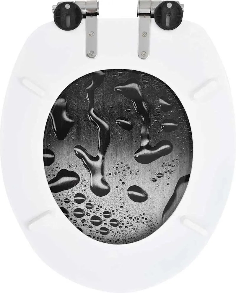 WC sedátko s funkcí pomalého sklápění MDF motiv vodních kapek 143933