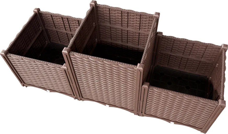 Vyvýšený záhon, hnědý, plast, UTLAN TYP 2