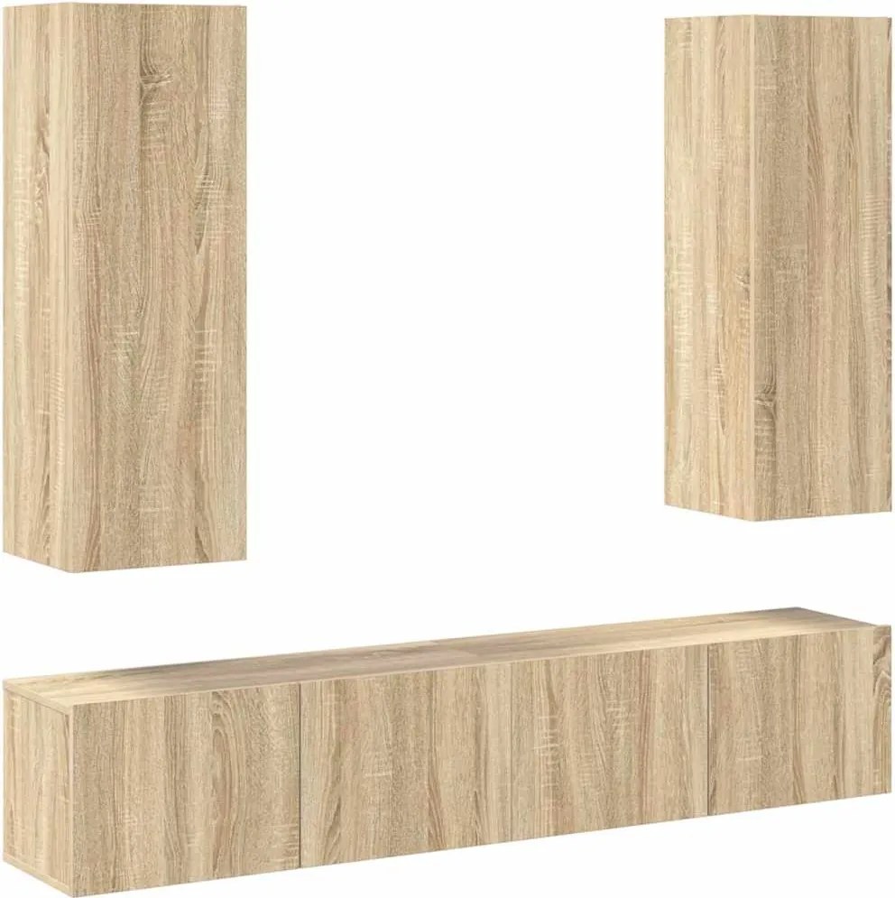 4dílný set TV skříněk dub sonoma kompozitní dřevo 3078981