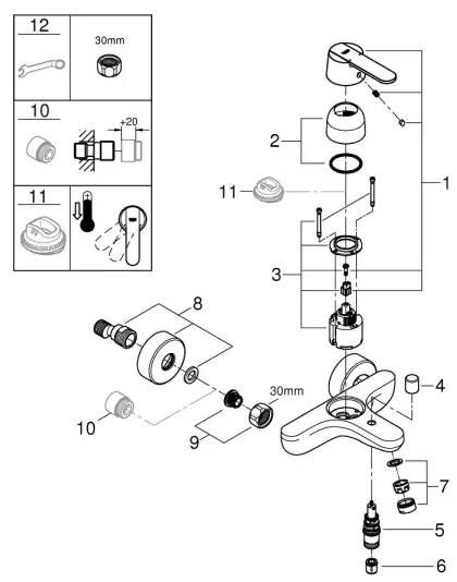 GROHE 32887000 - Vanová baterie GET DN 15 lesklý chrom