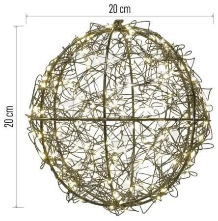 LED Vánoční dekorace 200xLED/230V pr. 20 cm
