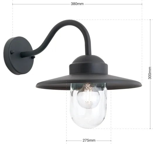 Orion AL 11-1313 - Venkovní nástěnná lampa EDWARD 1xE27/60W/230V IP44 antracit