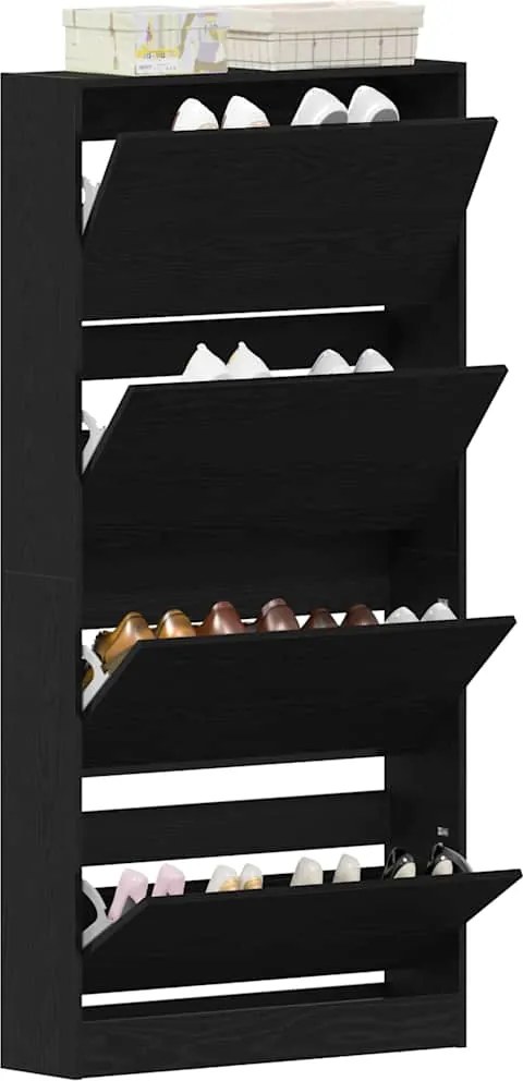 Skříň na obuv 80 x 21 x 163,5 cm Kompozitní dřevo Černý dub 3334027