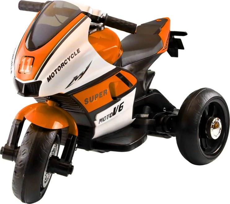 LEAN CARS Dětská elektrická tříkolka HT-5188 LED MP3 oranžová