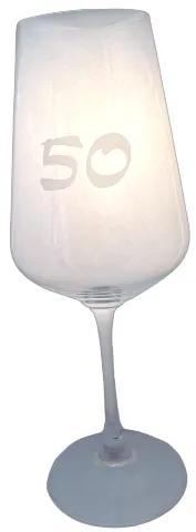 Sklenice na víno jubilejní 50 s přáním k narozeninám 450 ml