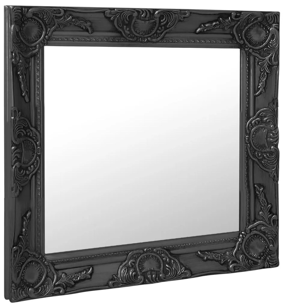 Nástěnné zrcadlo barokní styl 60 x 60 cm černé - Default Title