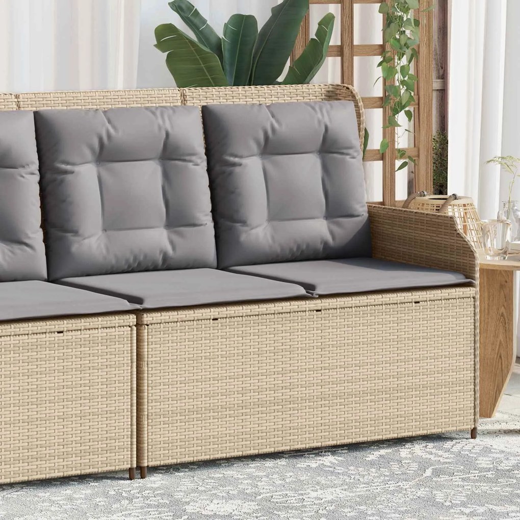 Zahradní lavice Beige a šedá polyratan 3394443