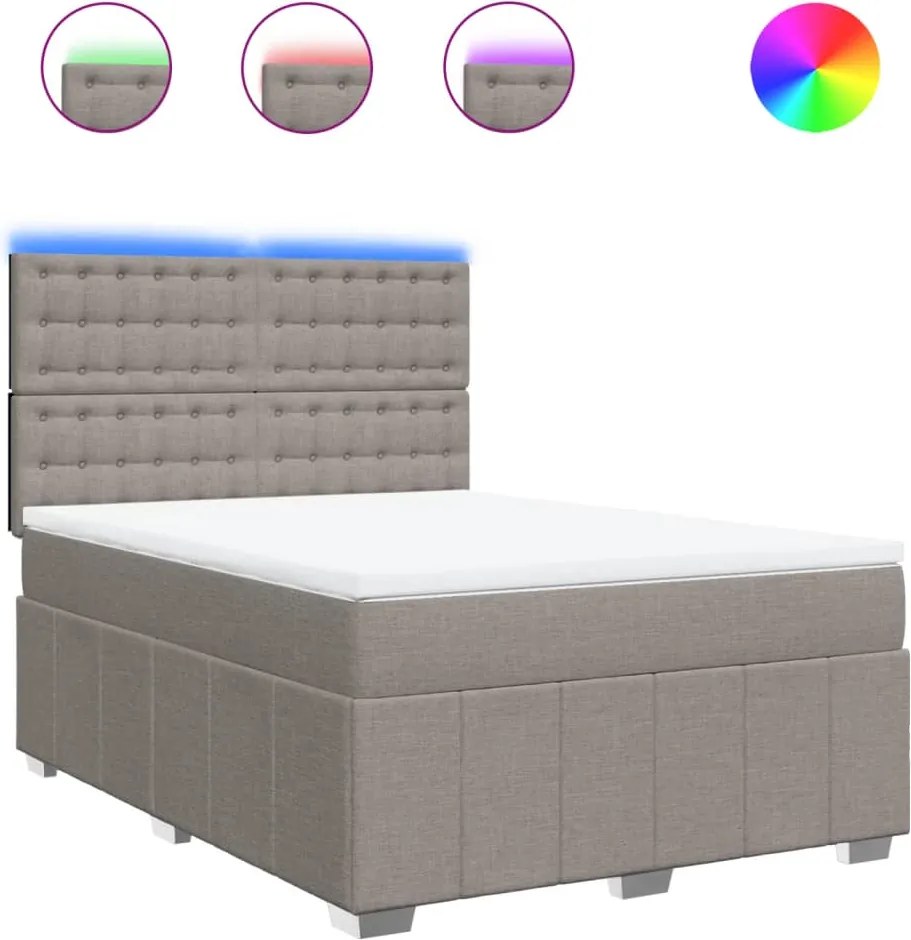 Box spring postel s matrací taupe 140x200 cm textil 3294009