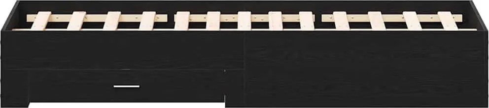 Rám postele se zásuvkou Černý dub 135 x 190 cm Kompozitní dřevo 3333977