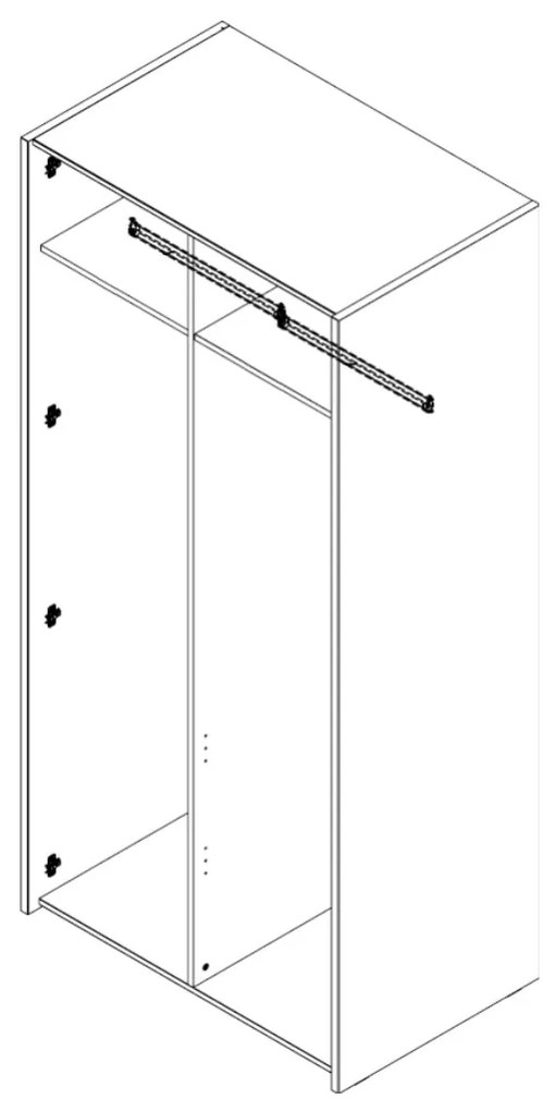 Sconto Šatní skříň MALAKKA dub bianco/čedič