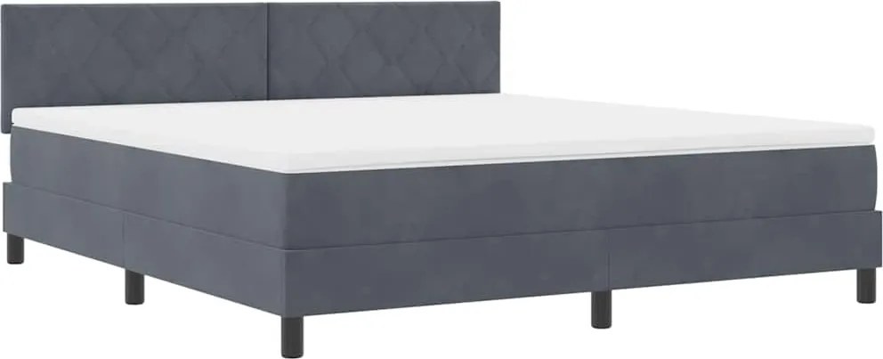 Postel s boxspringem s čelo Tmavě šedá 180 x 200 cm samet 3339255