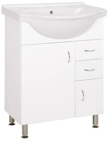 Koupelnová skříňka s umyvadlem Cara Mia (60x85x50 cm, bílá,lesk)