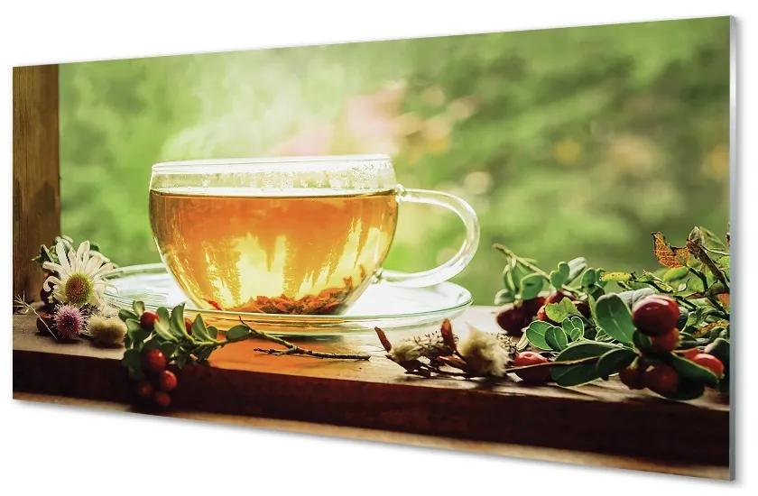 Obraz na skle čaje byliny horké 125x50 cm