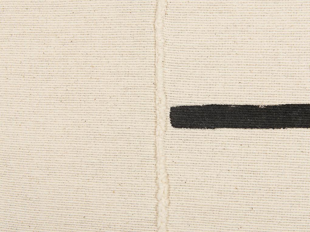 Bavlněný polštář pruhovaný 45 x 45 cm béžový/černý ABIES Beliani