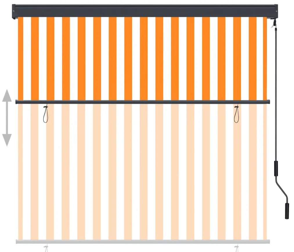 vidaXL Marketos Venkovní roleta 160 x 250 cm bílooranžová