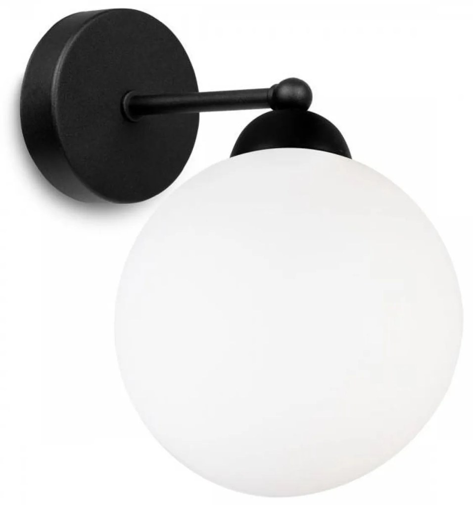 Light for home - Elegantní nástěnné svítidlo se stínidlem ve tvaru mléčné koule FLORENCE 2251/K, E27, Černá