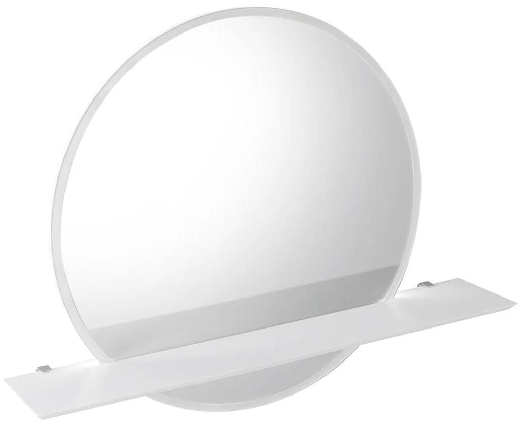 Sapho VISO kulaté zrcadlo s LED osvětlením a policí ø 80cm, bílá mat - VS080-01