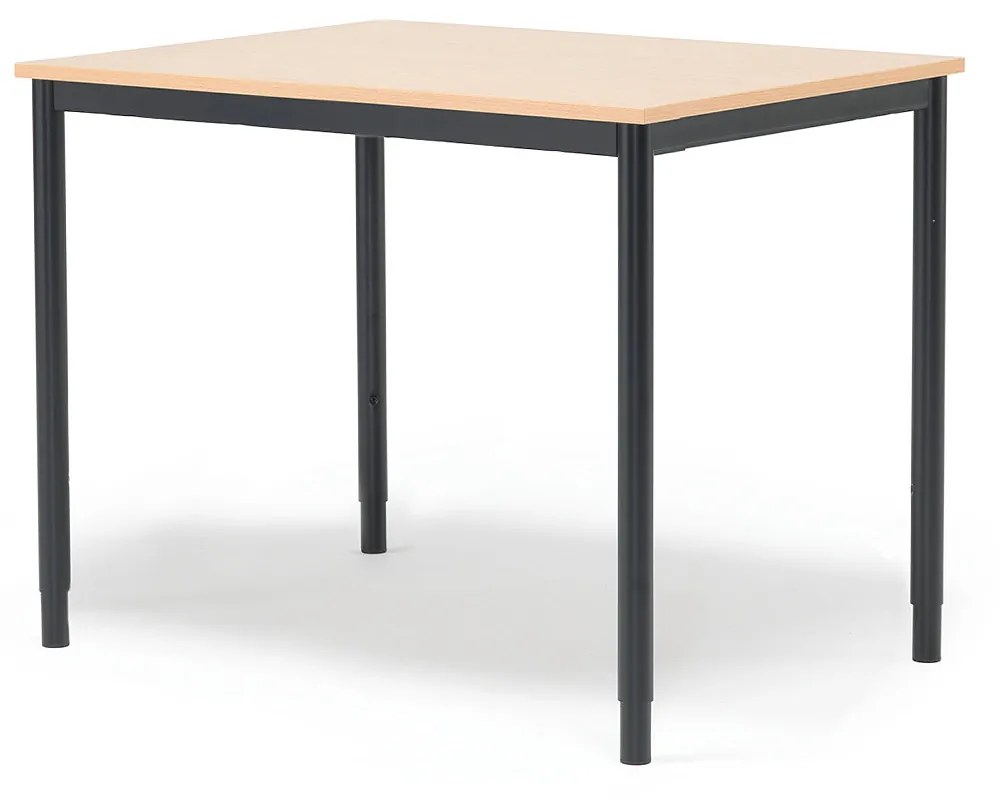 AJ Produkty Postranní stůl Adeptus, 800x600 mm, lamino buk, černá