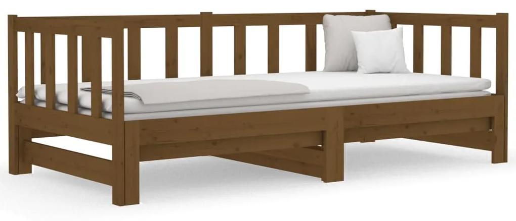 Výsuvná postel medově hnědá 2x (80 x 200) cm masivní borovice,  814707