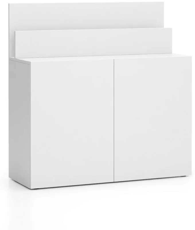 PLAN Kancelářská přístavná skříňka ke stolu LAYERS, krátká, bílá