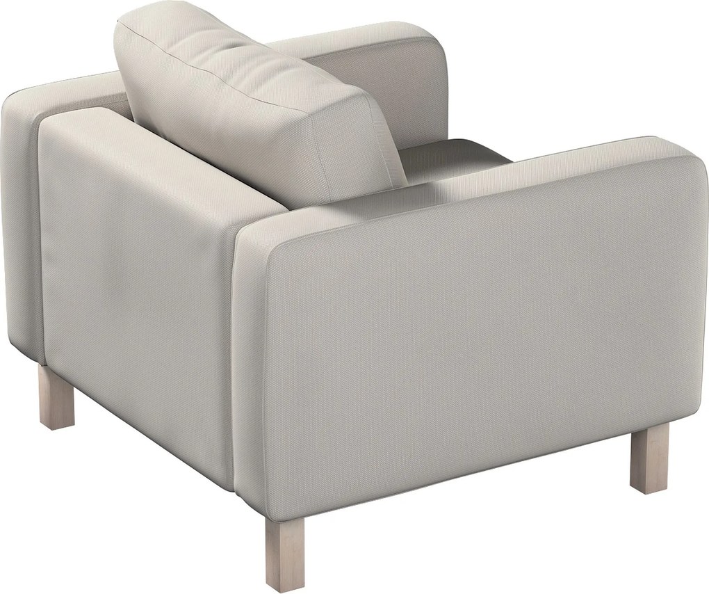 Potah na křeslo IKEA Karlstad, krátký barva šedá látka pletený vzor