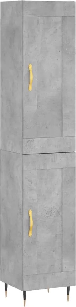 Skříň highboard betonově šedá 34,5x34x180 cm kompozitní dřevo 3200437