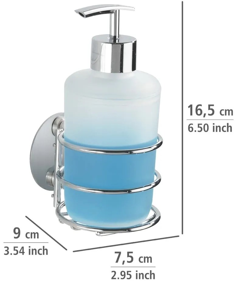 Šedá samodržící sada doplňků do koupelny z nerezové oceli Turbo-Loc – Wenko